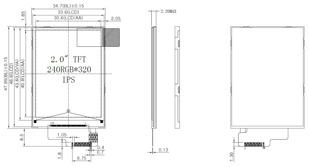 2 inch TFT Display, 320x240, SPI Interface, ILI9340